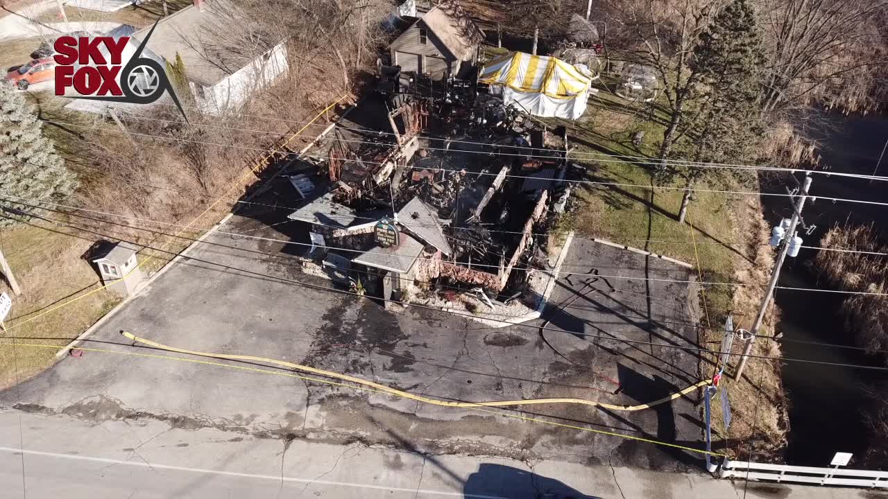 SKYFOX video of aftermath of Pewaukee restaurant fire | FOX6 Milwaukee