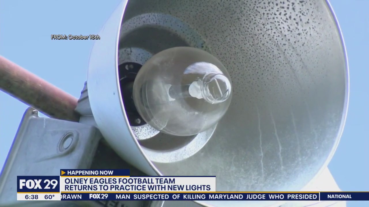 Olney football team returns to practice with new lights | FOX 29 ...