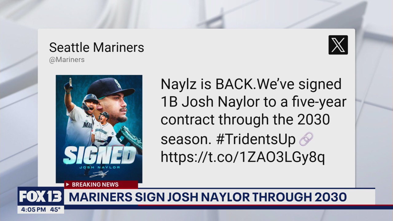 Mariners re-sign slugger Josh Naylor through 2030 | FOX 13 Seattle