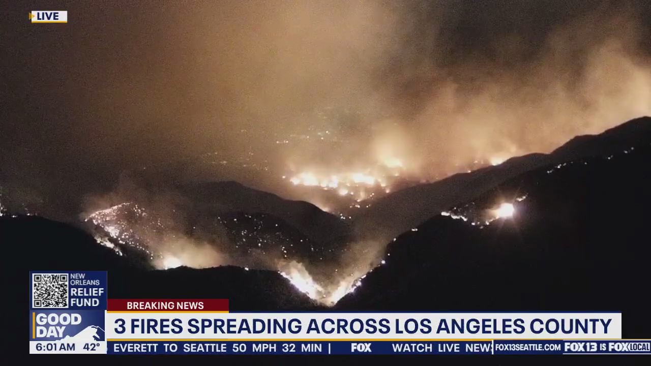 3 fires spreading across Los Angeles County | FOX 13 Seattle