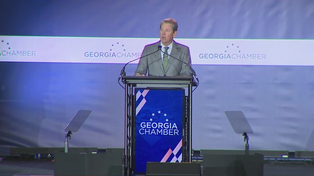 Kemp holds Chamber of Commerce Eggs & Issues | FOX 5 Atlanta