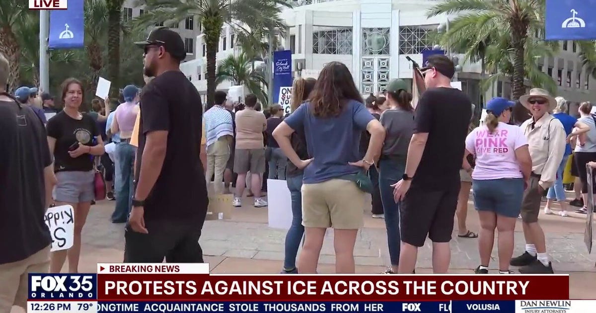 Large crowds gather as ICE Protests break out in Downtown Orlando | FOX ...