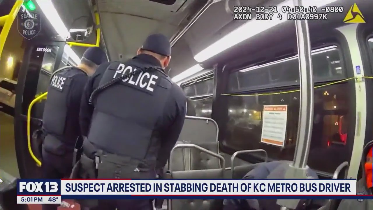 Video shows arrest of Seattle bus driver stabbing suspect | FOX 13 Seattle