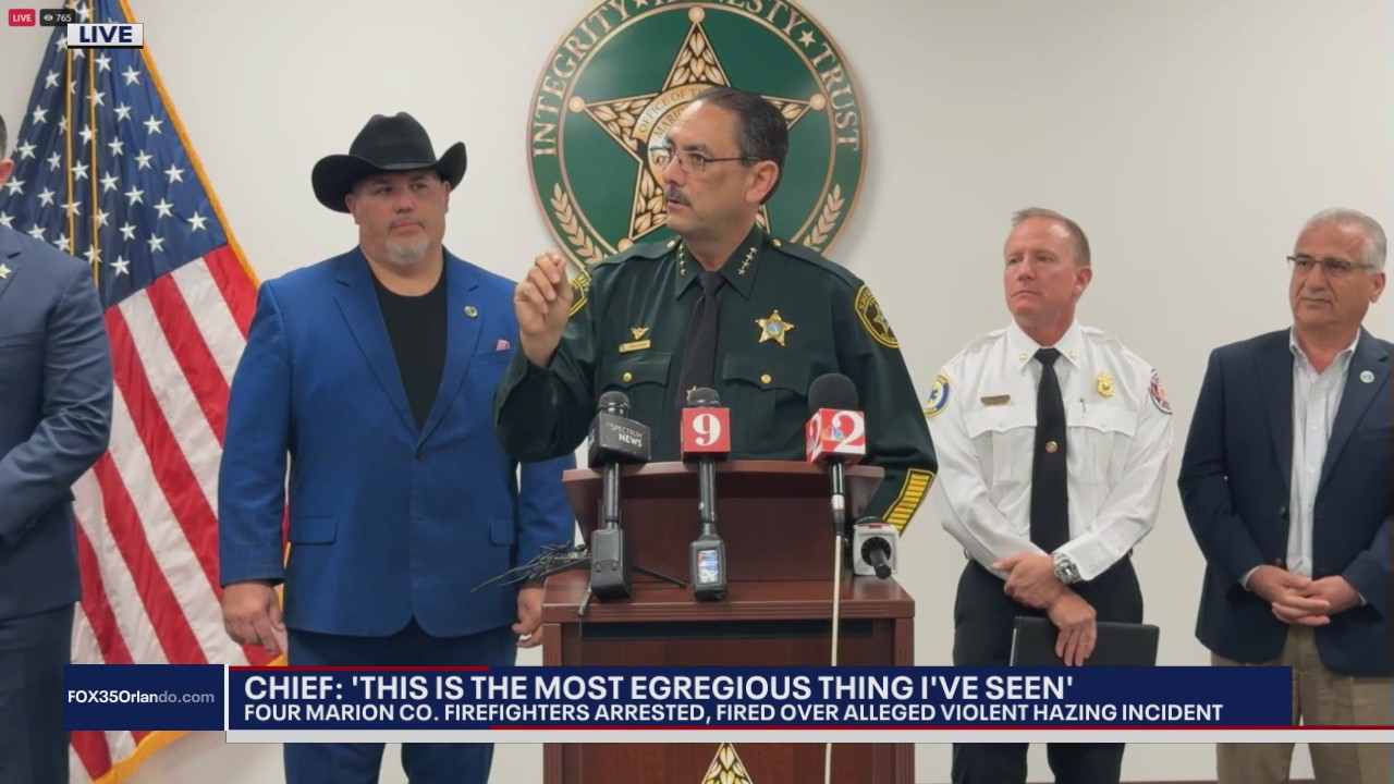 4 Marion County firefighters arrested | FULL PRESS CONFERENCE | FOX 35 ...