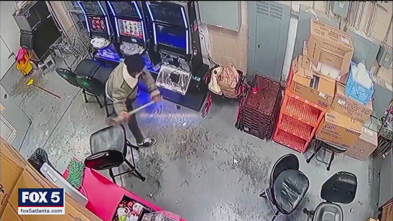 Ax-wielding man wanted for destroying gaming machines | FOX 5 Atlanta