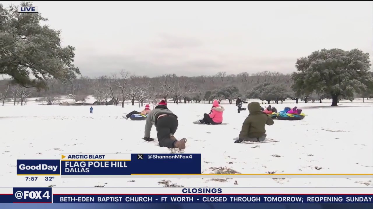 FOX 4 reporter wins sledding race on a makeshift sled | FOX 4 Dallas ...