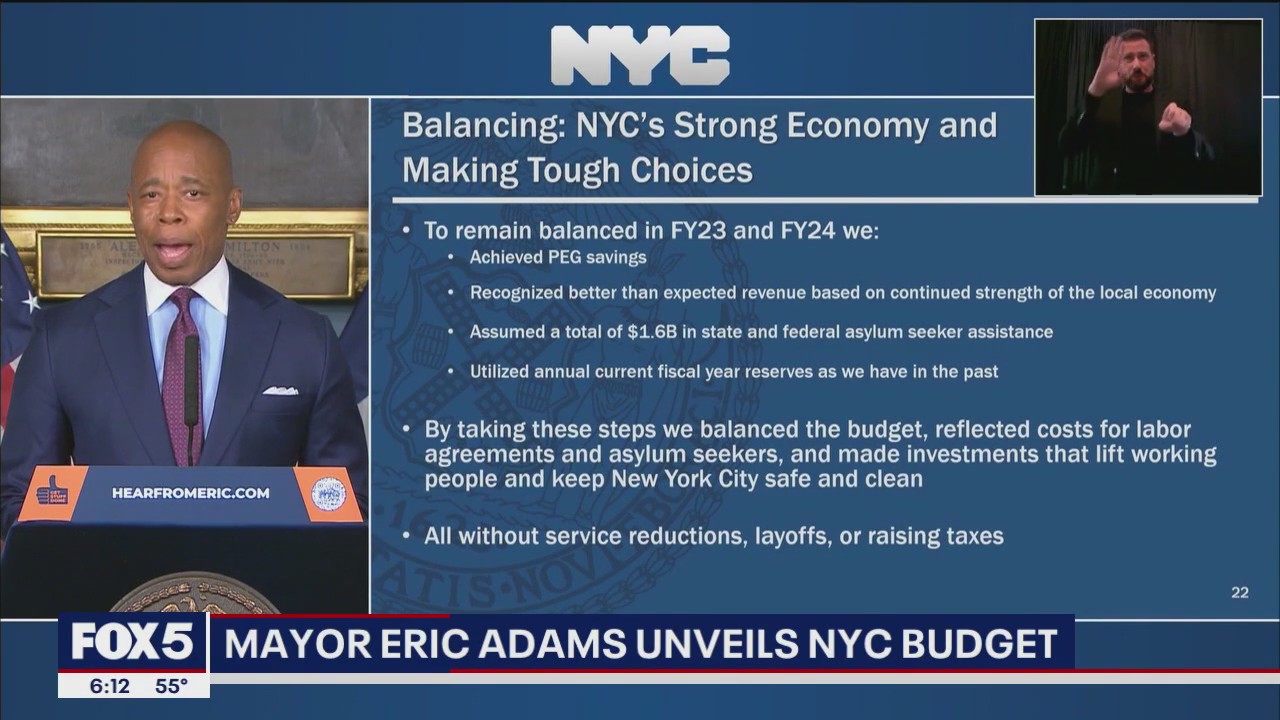 Mayor Adams unveils $106.7B NYC budget, reduces cuts to libraries | FOX ...