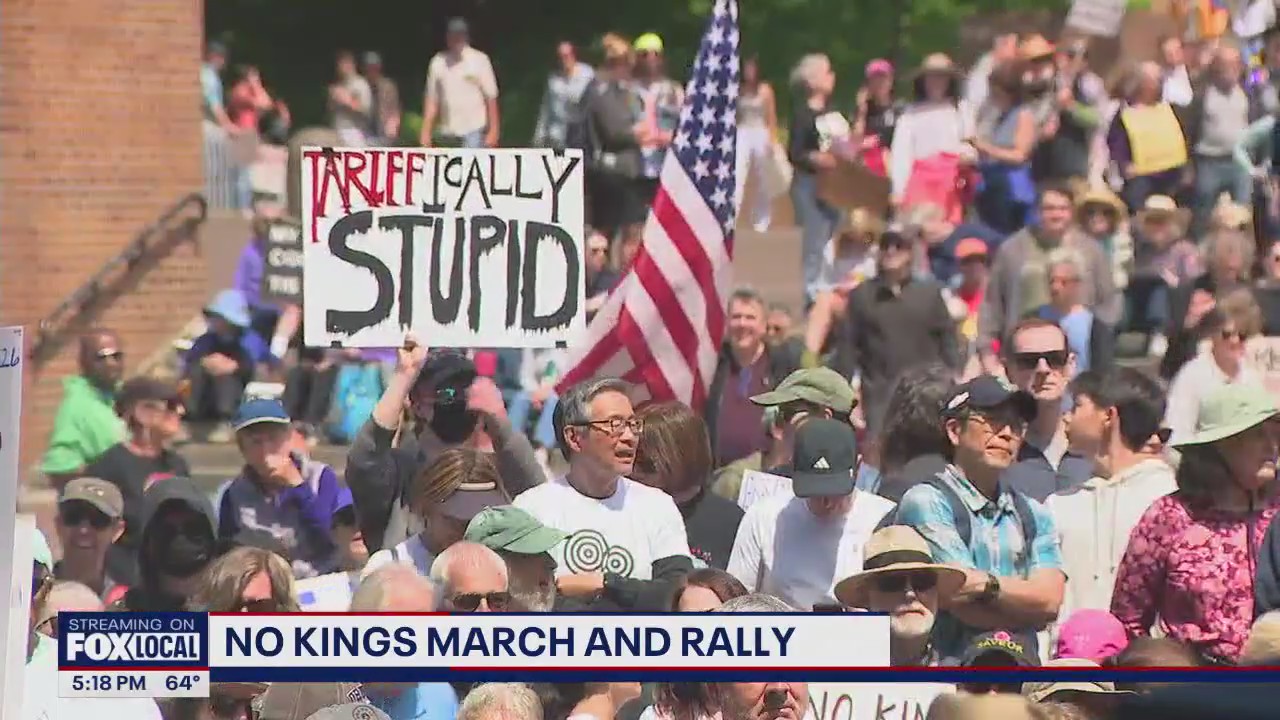 Thousands gather at the No Kings March and Rallies across Western ...