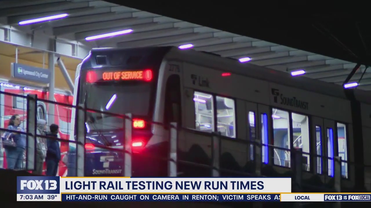 Sound Transit testing light rail run times in WA | FOX 13 Seattle