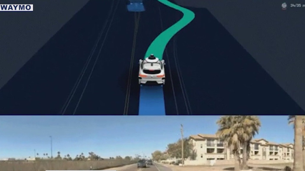 Waymo swerves into shoulder to avoid crash | FOX 10 Phoenix
