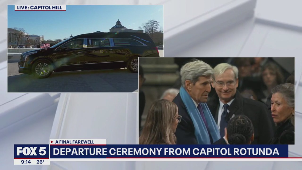 Jimmy Carter's motorcade heads to the Cathedral | FOX 5 DC
