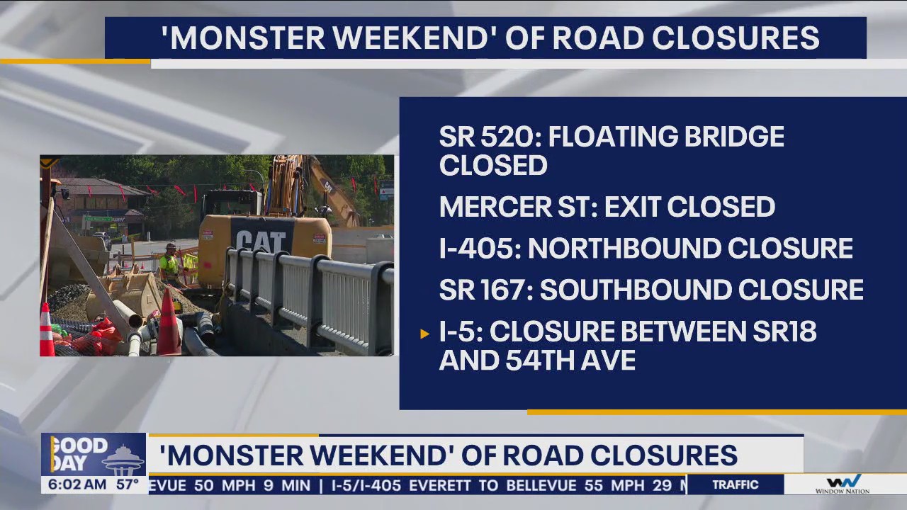 'Monster weekend' of road closures | FOX 13 Seattle