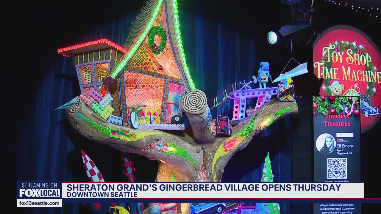 Sheraton Grand's Gingerbread village opens this week | FOX 13 Seattle