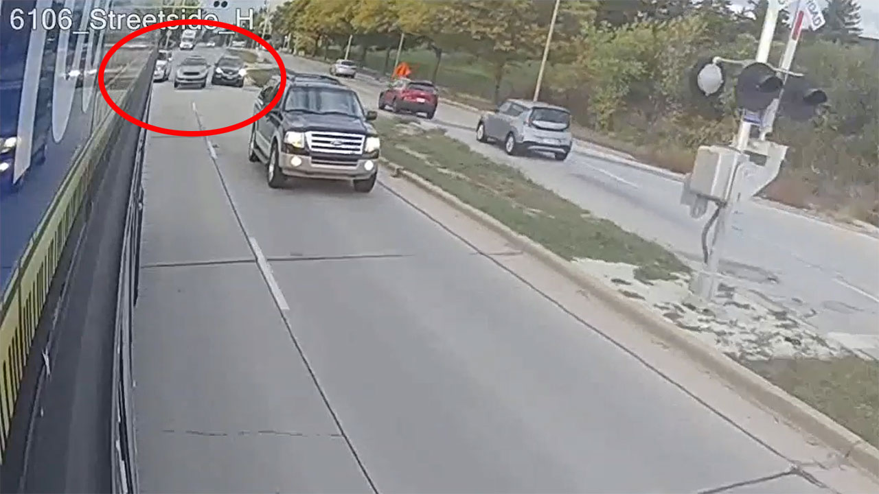 Car slams into MCTS bus; incident captured by bus surveillance camera ...