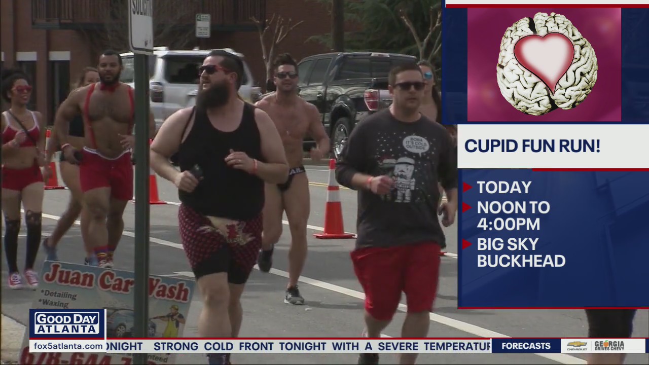 Runners lace up, strip down for Cupid Fun Run | FOX 5 Atlanta