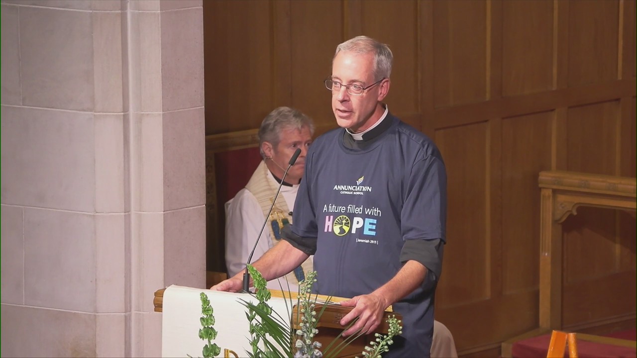 Annunciation Church pastor speaks at Fletcher Merkel's funeral | FOX 9 ...