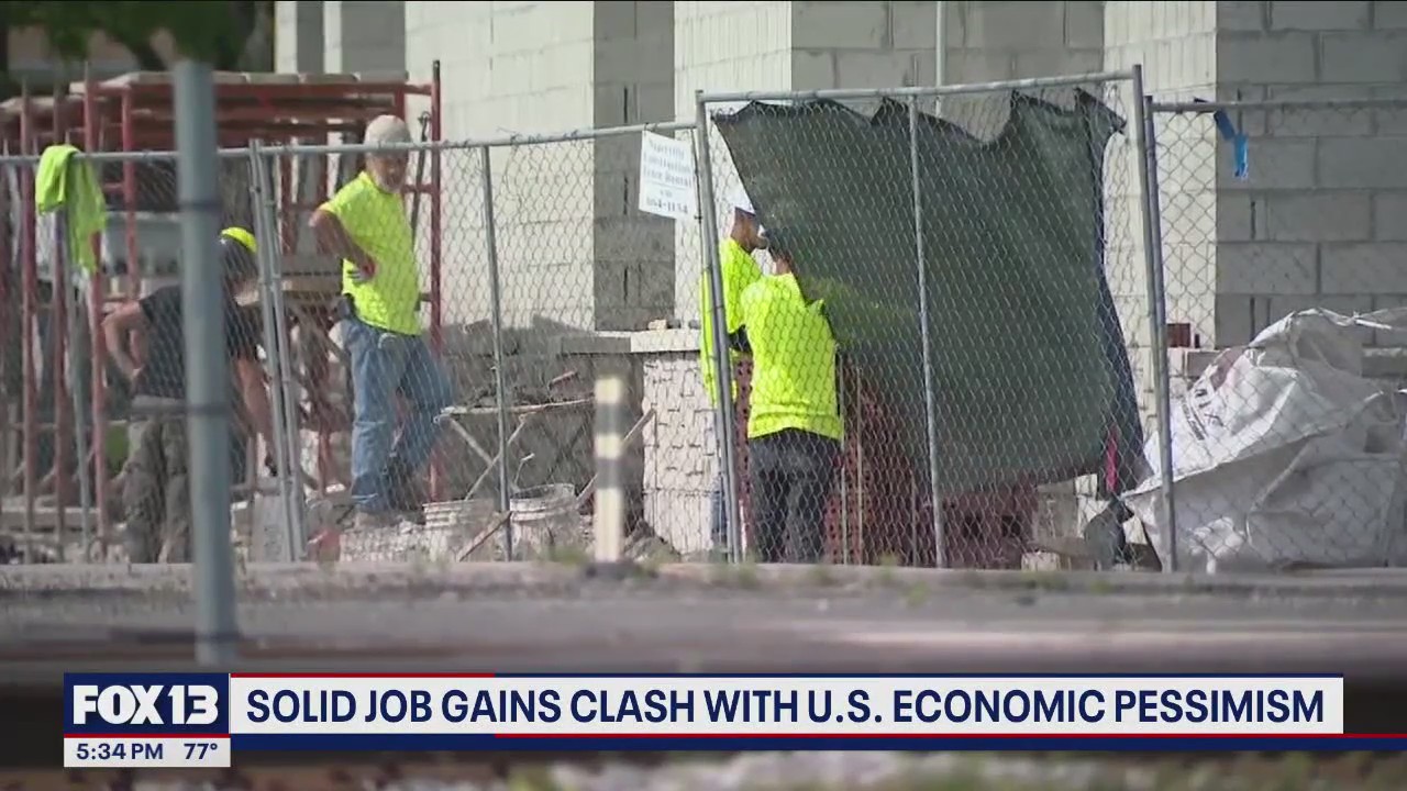 Solid job gains clash with U.S. economic pessimism | FOX 13 Seattle