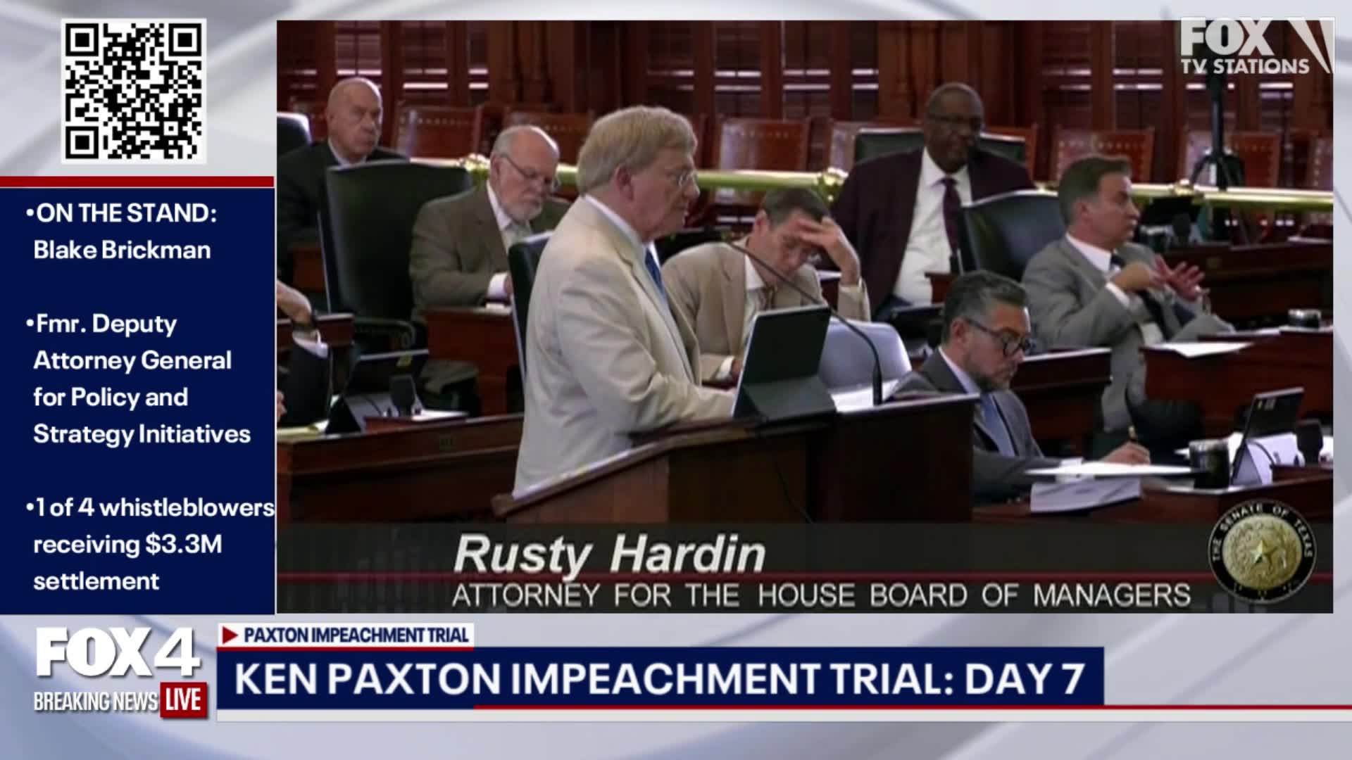 Paxton whistleblower Blake Brickman testifies | FOX 4 Dallas-Fort Worth