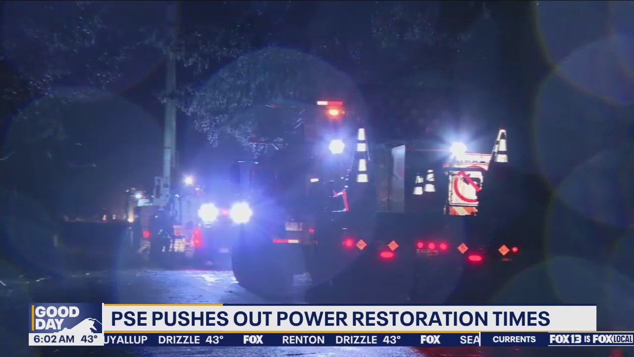 PSE pushes out power restoration times | FOX 13 Seattle