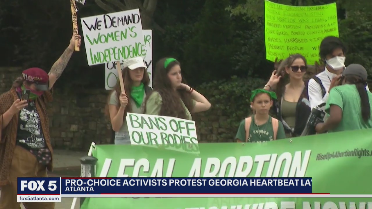 Pro-choice activists protest Georgia's heartbeat law | FOX 5 Atlanta