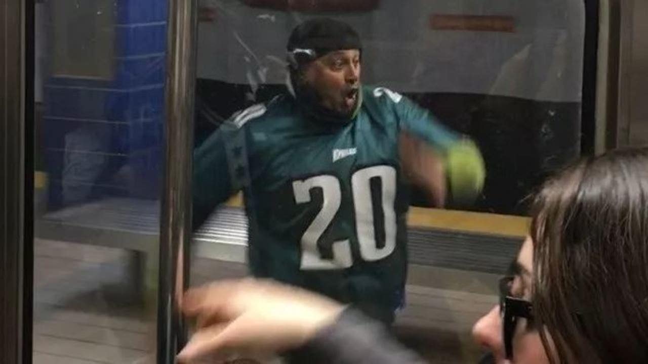 Diehard Eagles fan who ran into pole chasing after subway train doing ...