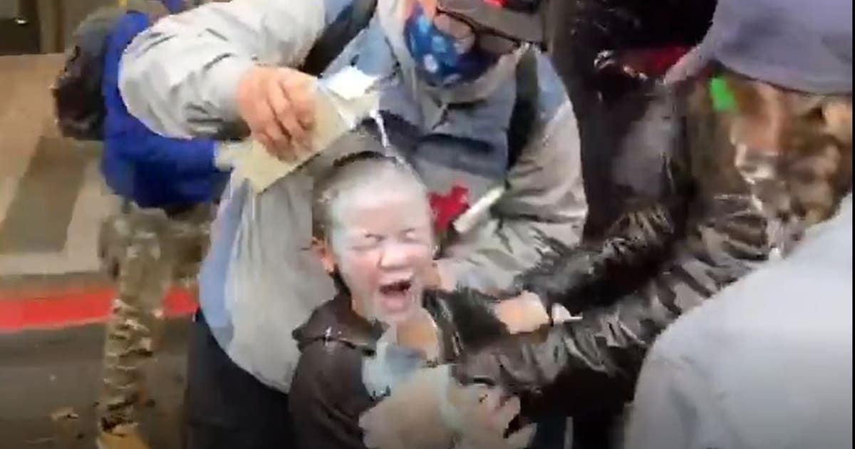 Video shows milk poured over face of child pepper-sprayed in Seattle ...