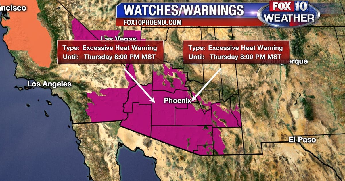 Excessive heat warning issued for 12 Arizona counties | FOX 10 Phoenix