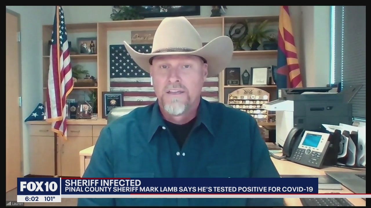 Pinal County Sheriff Mark Lamb says he has tested positive for COVID-19