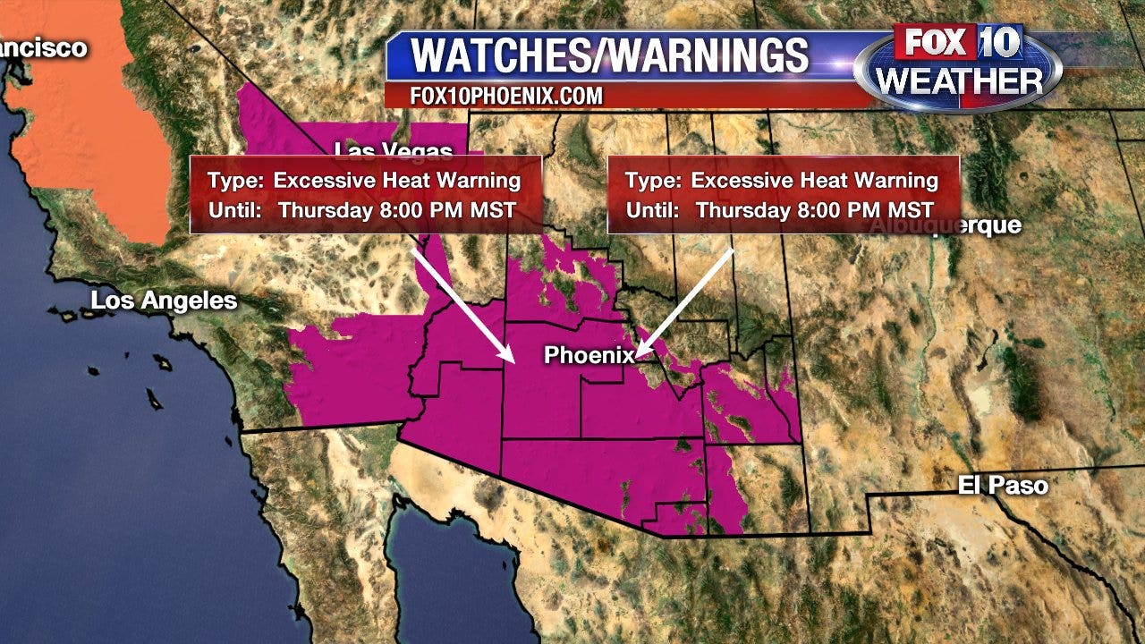 Excessive Heat Warning Issued For 12 Arizona Counties Fox 10 Phoenix