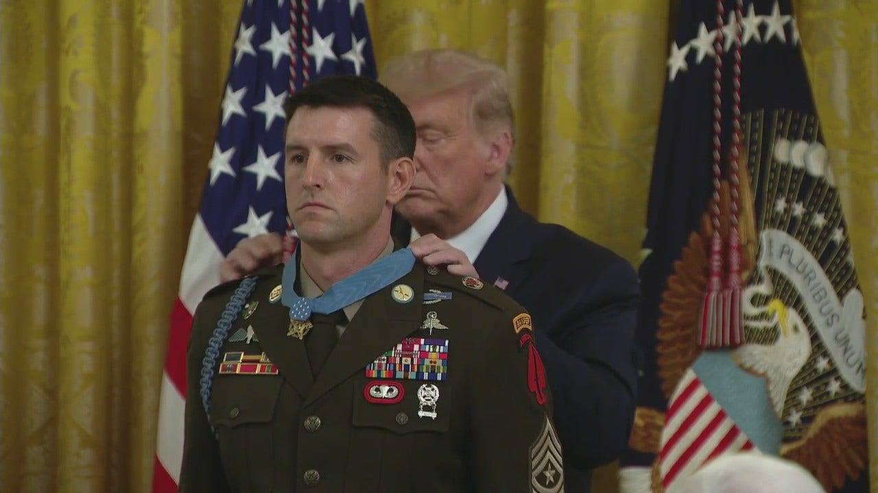 President Trump presents Army Ranger who rescued dozens of hostages ...