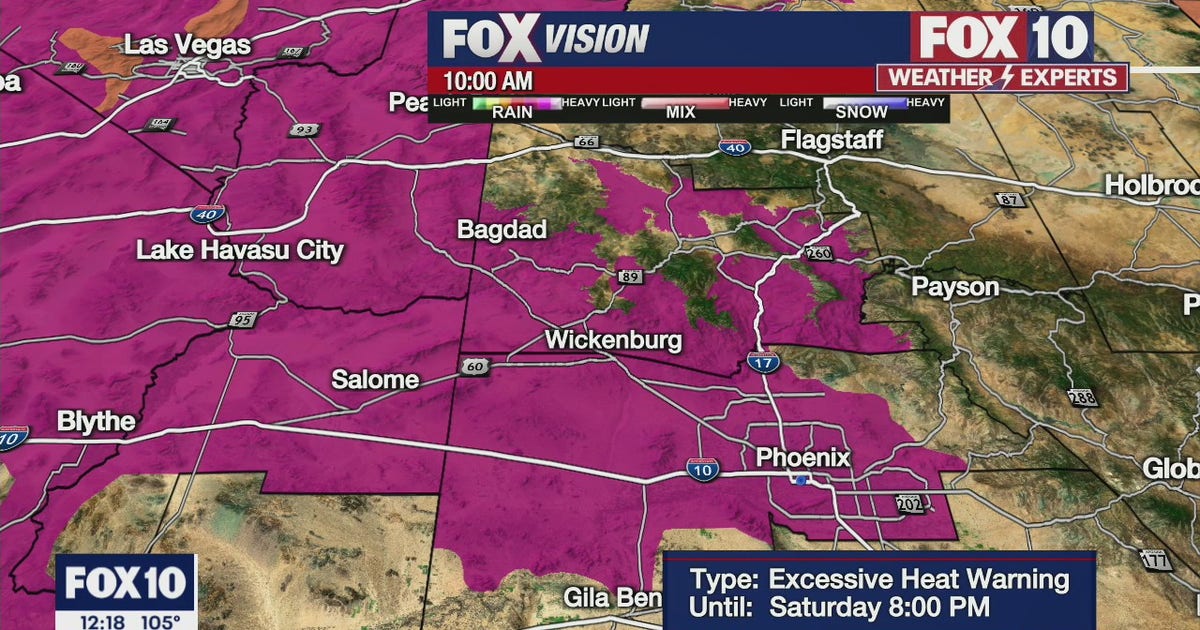Excessive heat warning issued for 6 Arizona counties | FOX 10 Phoenix