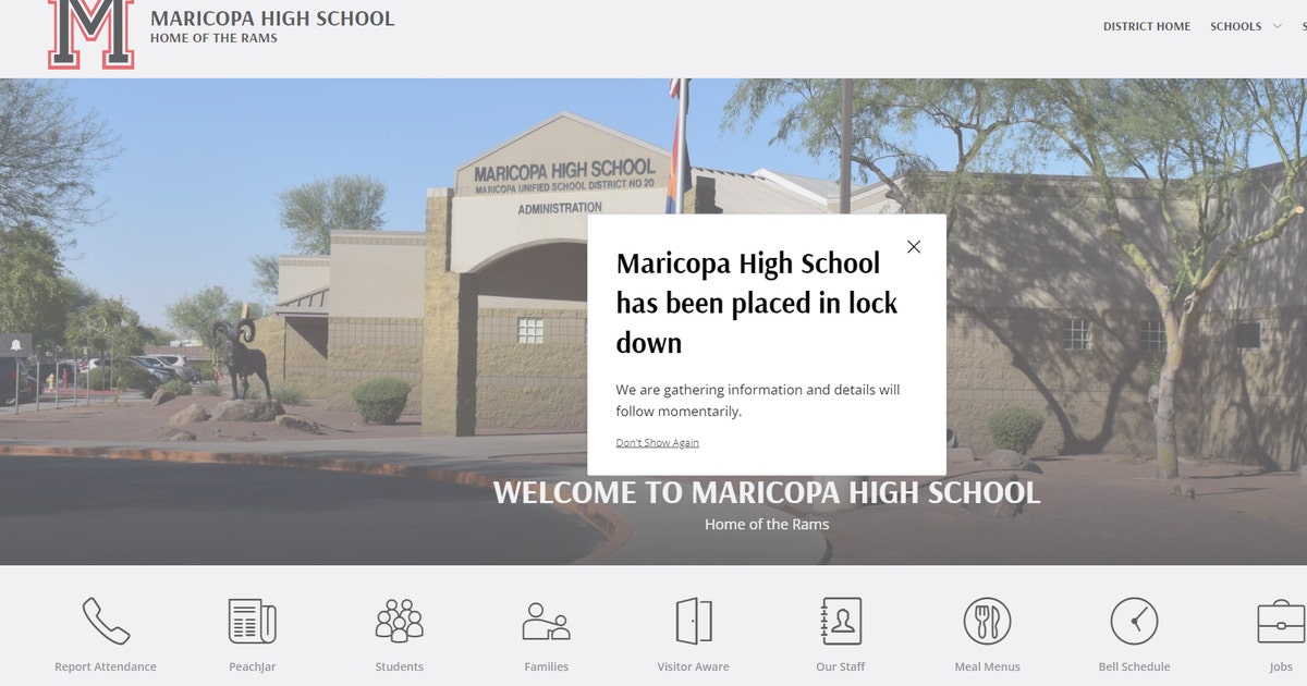 Maricopa High School ends lockdown amid bomb threat investigation | FOX ...