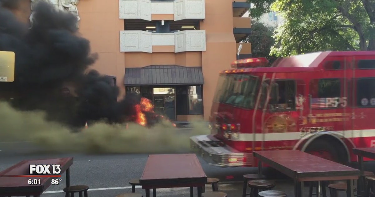 Video: Close call as underground transformer explodes | FOX 13 Tampa Bay