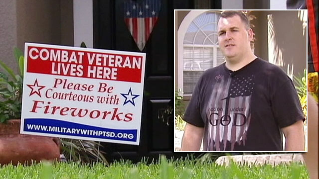 Yard sign helps combat vet's PTSD