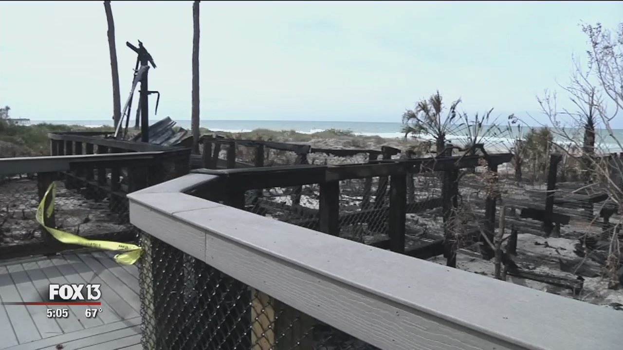 Newly-built Venice boardwalk destroyed by fire | FOX 13 Tampa Bay