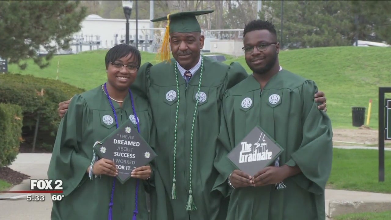 A father, his son and daughter are graduating from Eastern Michigan ...