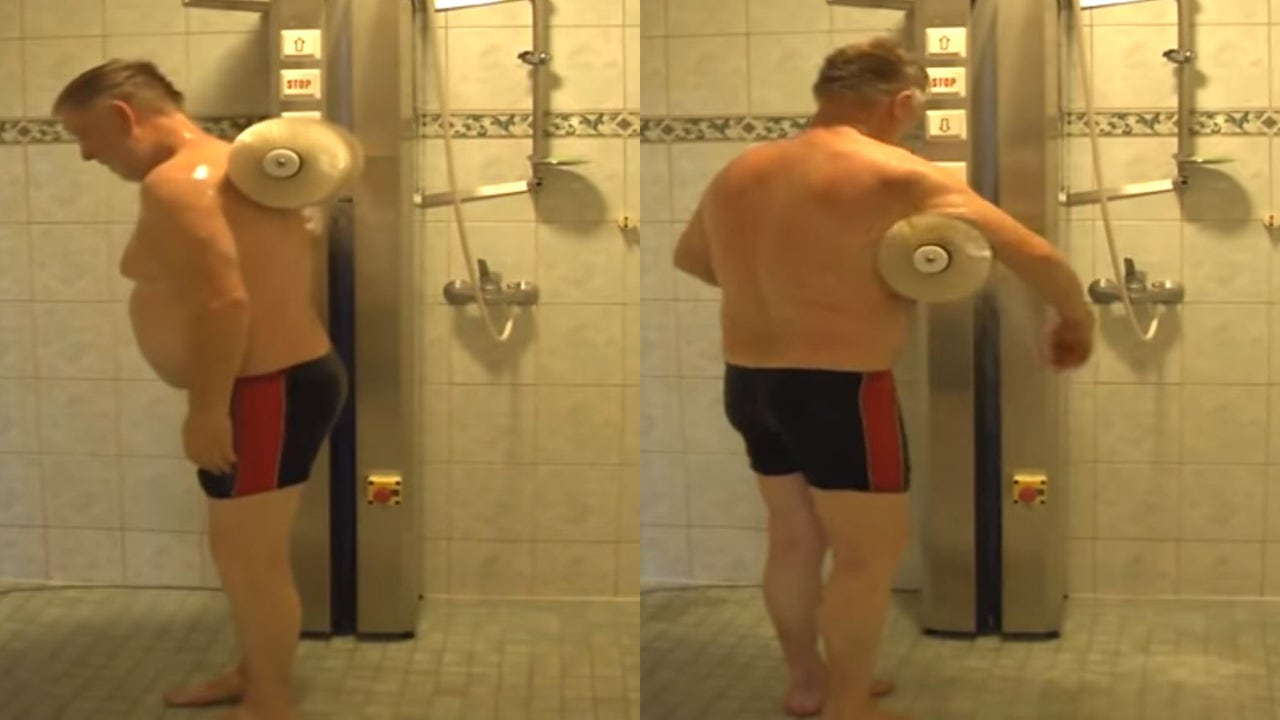 'Human car wash': Man invents shower tool that does the scrubbing for ...
