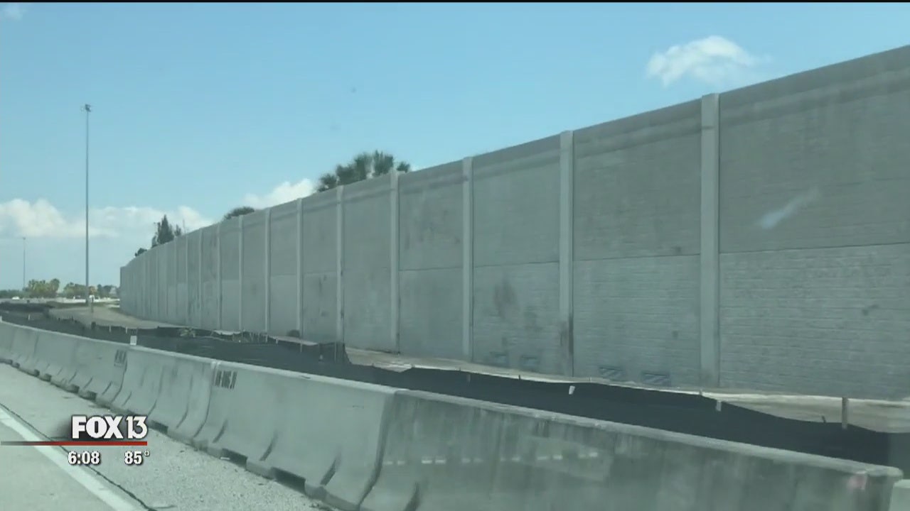 FDOT installs concrete noise barrier walls along I-275 | FOX 13 Tampa Bay