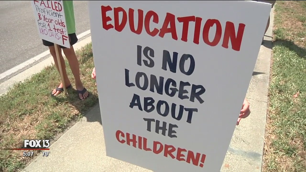 Sarasota parents protest state standardized testing | FOX 13 Tampa Bay
