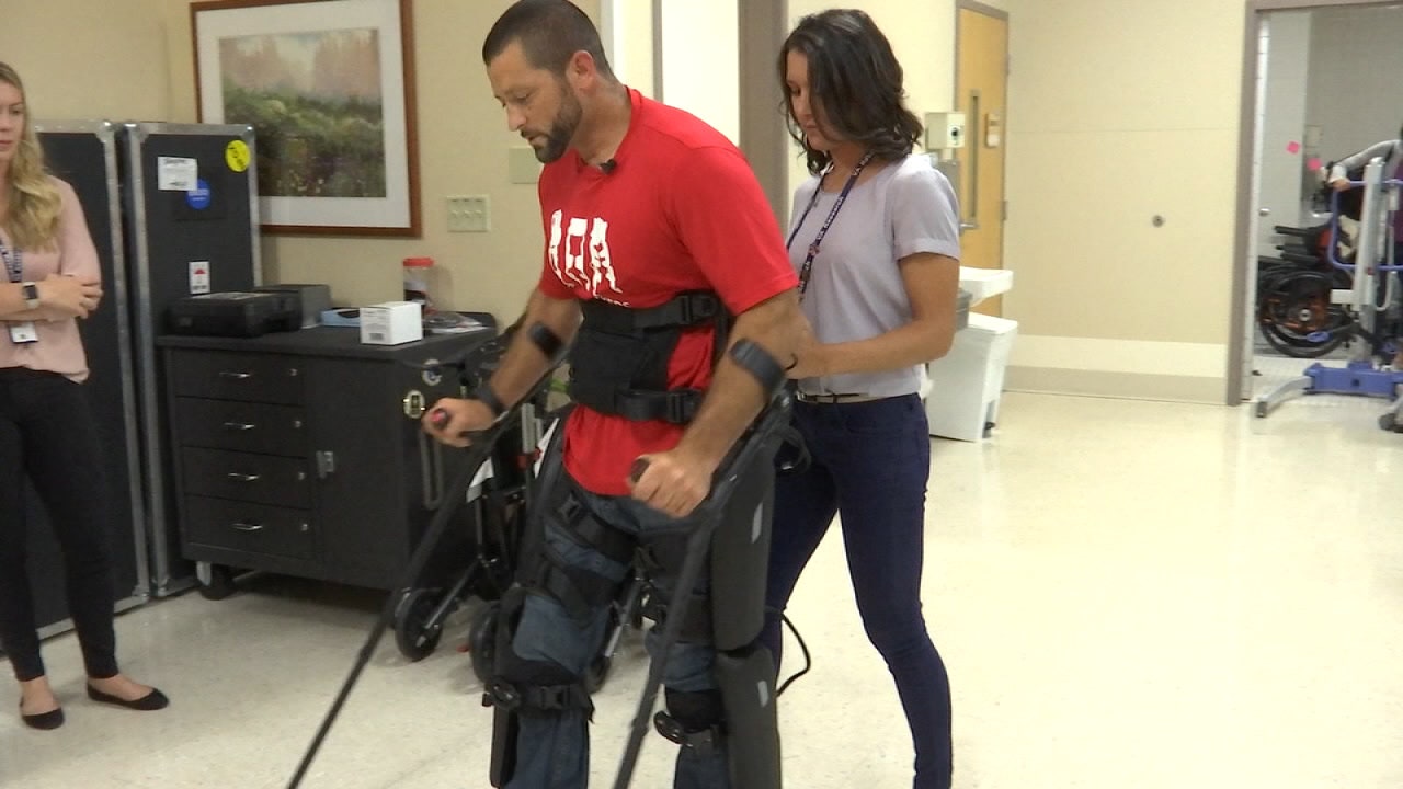 Paralyzed veteran able to walk with robotic legs at Tampa VA hospital ...