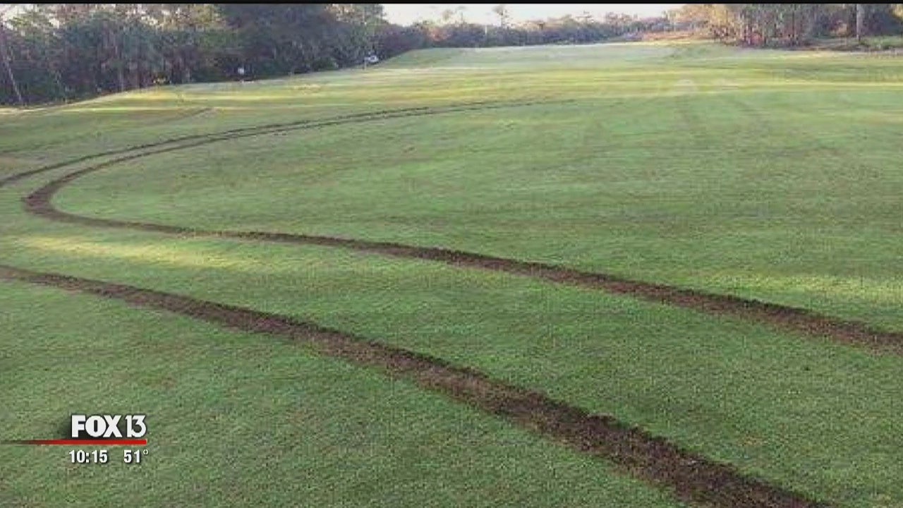 Vehicular vandals cause thousands in damage to golf course | FOX 13 ...