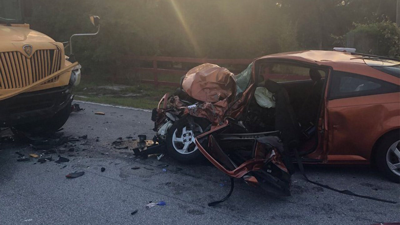 Driver hospitalized after crash with Pasco County school bus | FOX 13 ...