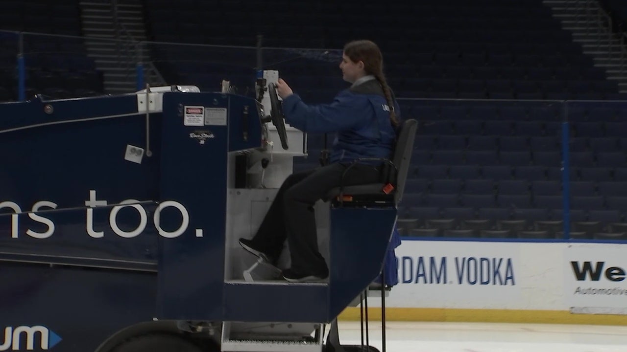 NHL's only full-time female Zamboni driver works for the Bolts | FOX 13 ...