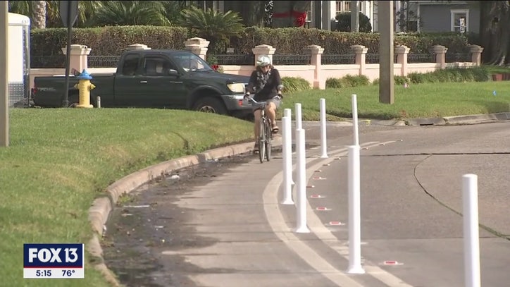 Bike lane delineators installed on Bayshore Boulevard in Tampa | FOX 13 ...