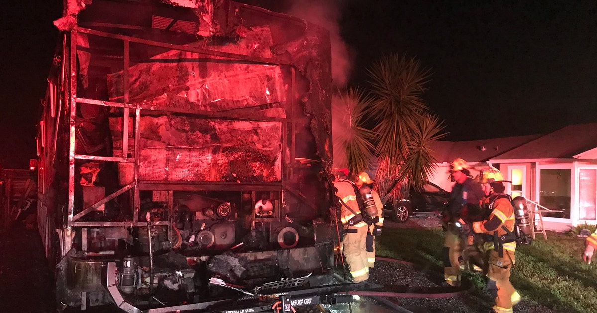 Fire destroys motorhome after residents hear ‘explosion sound’ from ...