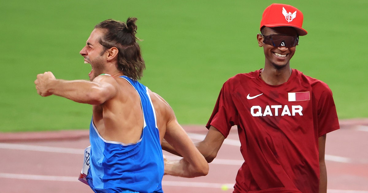 High jumpers Tamberi, Barshim agree to share gold medal in touching ...