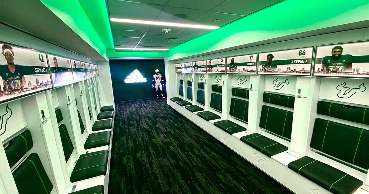 USF unveils new football locker room on first day of training camp ...