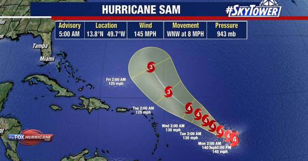 Hurricane Sam intensity could fluctuate, but not a 'U.S. concern' | FOX ...