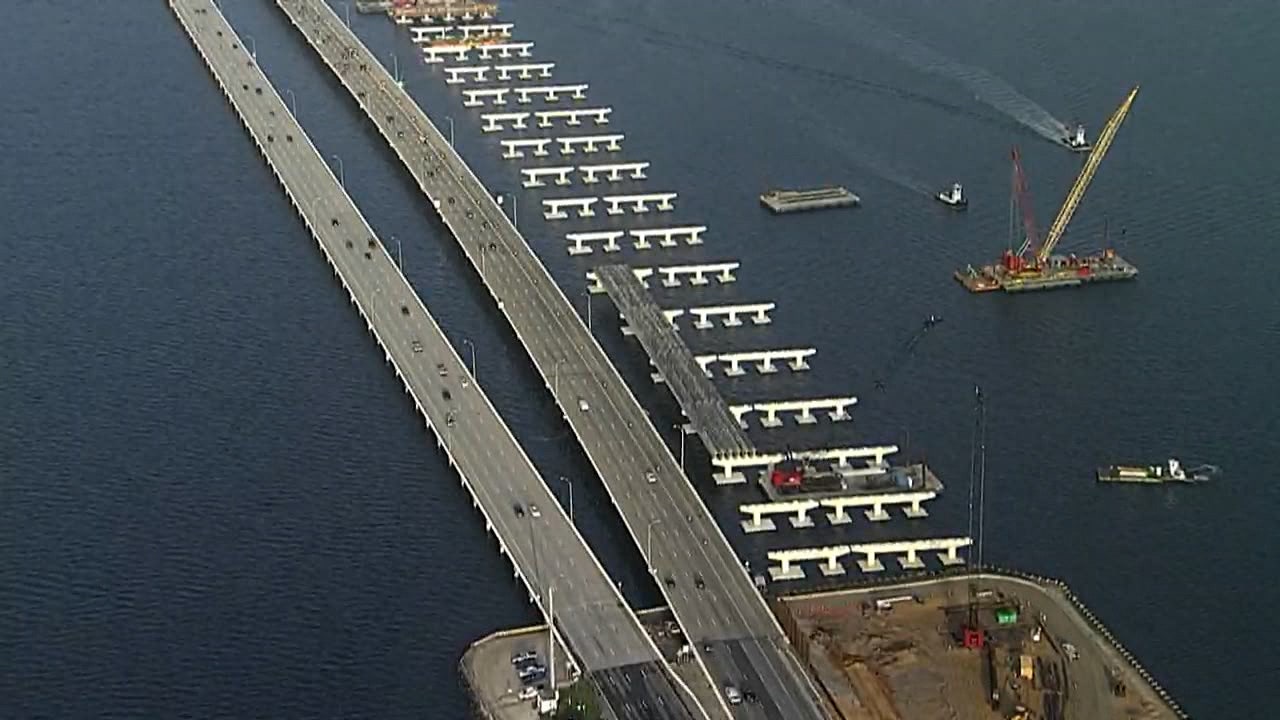 Southbound lanes of Howard Frankland Bridge reopen after overhead signs ...