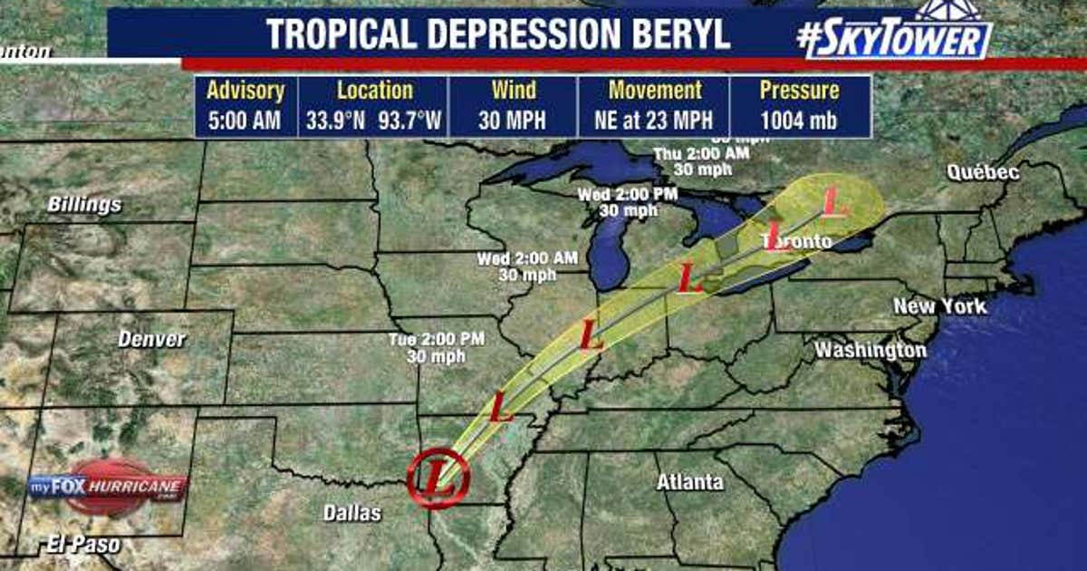Tracking the Tropics: Beryl combs through U.S. as tropical depression ...